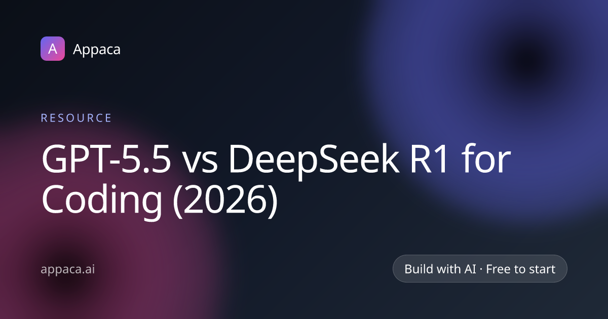 GPT-5.5 vs DeepSeek R1 for Coding (2026) | Appaca